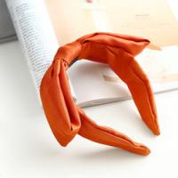 China Fabric Big Bow Hair Bands for Women 6cm Wide Edge Headband Comfortable Soft Hair Accessories for sale