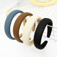 China PU Leather Sponge Headband 3cm Soft Comfortable Hair Band for Women Girls Daily Use for sale