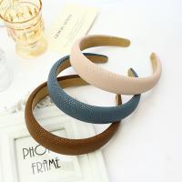 China PU Leather Sponge Headband 3cm Soft Comfortable Hair Band for Women Girls Daily Use for sale