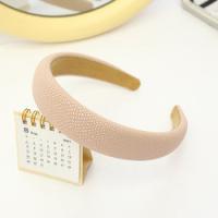 China PU Leather Sponge Headband 3cm Soft Comfortable Hair Band for Women Girls Daily Use for sale