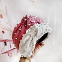 China Wholesale Fabric Knot Pearl Headband for Women 7cm Non Slip Hair Accessories for sale
