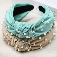 China Wholesale Fabric Knot Pearl Headband for Women 7cm Non Slip Hair Accessories for sale