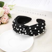 China Wholesale Fabric Knot Pearl Headband for Women 7cm Non Slip Hair Accessories for sale