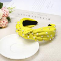 China Wholesale Fabric Knot Pearl Headband for Women 7cm Non Slip Hair Accessories for sale