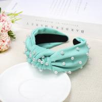 China Wholesale Fabric Knot Pearl Headband for Women 7cm Non Slip Hair Accessories for sale