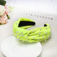 China Wholesale Fabric Knot Pearl Headband for Women 7cm Non Slip Hair Accessories for sale