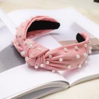 China Wholesale Fabric Knot Pearl Headband for Women 7cm Non Slip Hair Accessories for sale