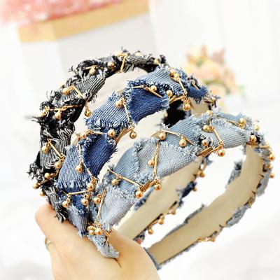 China Fabric Winding Chain Headband Non Slip Hair Band 3cm Width for Women Daily Use for sale