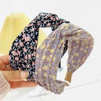 China Fabric Hair Band for Women 6.5cm Soft Anti-Slip Flower Headband Korean Style for sale