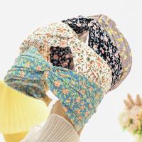 China Fabric Hair Band for Women 6.5cm Soft Anti-Slip Flower Headband Korean Style for sale