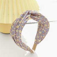 China Fabric Hair Band for Women 6.5cm Soft Anti-Slip Flower Headband Korean Style for sale