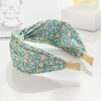 China Fabric Hair Band for Women 6.5cm Soft Anti-Slip Flower Headband Korean Style for sale