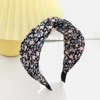 China Fabric Hair Band for Women 6.5cm Soft Anti-Slip Flower Headband Korean Style for sale