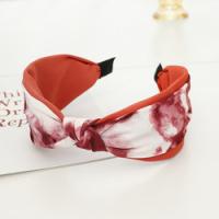 China Tie Dyed Fabric Cross Knot Headband for Women 6cm Width 38g Soft Non Slip Hairband for sale
