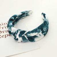 China Tie Dyed Fabric Cross Knot Headband for Women 6cm Width 38g Soft Non Slip Hairband for sale