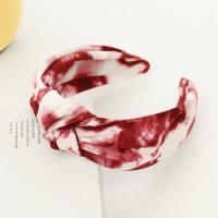 China Tie Dyed Fabric Cross Knot Headband for Women 6cm Width 38g Soft Non Slip Hairband for sale