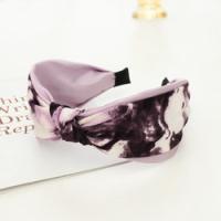 China Tie Dyed Fabric Cross Knot Headband for Women 6cm Width 38g Soft Non Slip Hairband for sale