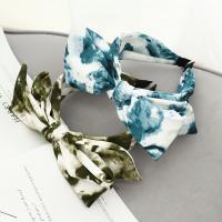 China Fabric Bow Hairband for Women 5cm Wide Tie Dyed Headband Soft Stretchy Hair Accessory for sale