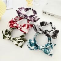 China Fabric Bow Hairband for Women 5cm Wide Tie Dyed Headband Soft Stretchy Hair Accessory for sale