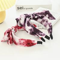 China Fabric Bow Hairband for Women 5cm Wide Tie Dyed Headband Soft Stretchy Hair Accessory for sale