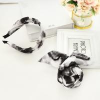 China Fabric Bow Hairband for Women 5cm Wide Tie Dyed Headband Soft Stretchy Hair Accessory for sale