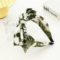China Fabric Bow Hairband for Women 5cm Wide Tie Dyed Headband Soft Stretchy Hair Accessory for sale