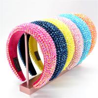 China Luxury Crystal Hairband Korean Fashion Headband Handmade Non Slip Headband for Women 13 Colors 75g for sale