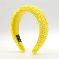 China Luxury Crystal Hairband Korean Fashion Headband Handmade Non Slip Headband for Women 13 Colors 75g for sale