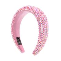 China Luxury Crystal Hairband Korean Fashion Headband Handmade Non Slip Headband for Women 13 Colors 75g for sale