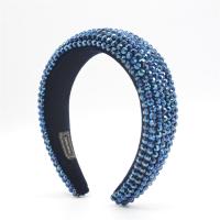 China Luxury Crystal Hairband Korean Fashion Headband Handmade Non Slip Headband for Women 13 Colors 75g for sale