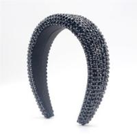 China Luxury Crystal Hairband Korean Fashion Headband Handmade Non Slip Headband for Women 13 Colors 75g for sale