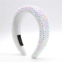 China Luxury Crystal Hairband Korean Fashion Headband Handmade Non Slip Headband for Women 13 Colors 75g for sale