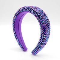 China Luxury Crystal Hairband Korean Fashion Headband Handmade Non Slip Headband for Women 13 Colors 75g for sale