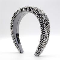 China Luxury Crystal Hairband Korean Fashion Headband Handmade Non Slip Headband for Women 13 Colors 75g for sale