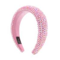China Luxury Crystal Hairband Korean Fashion Headband Handmade Non Slip Headband for Women 13 Colors 75g for sale