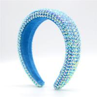China Luxury Crystal Hairband Korean Fashion Headband Handmade Non Slip Headband for Women 13 Colors 75g for sale