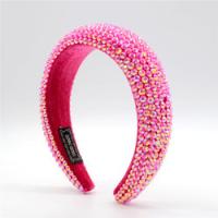 China Luxury Crystal Hairband Korean Fashion Headband Handmade Non Slip Headband for Women 13 Colors 75g for sale