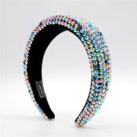 China Luxury Crystal Hairband Korean Fashion Headband Handmade Non Slip Headband for Women 13 Colors 75g for sale