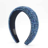 China Luxury Crystal Hairband Korean Fashion Headband Handmade Non Slip Headband for Women 13 Colors 75g for sale