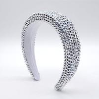 China Luxury Crystal Hairband Korean Fashion Headband Handmade Non Slip Headband for Women 13 Colors 75g for sale