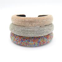 China Luxury Rhinestone Hairband for Women Velvet Faux Diamond Headband 6 Colors 125g for sale