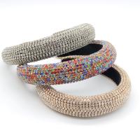 China Luxury Rhinestone Hairband for Women Velvet Faux Diamond Headband 6 Colors 125g for sale