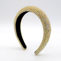 China Luxury Rhinestone Hairband for Women Velvet Faux Diamond Headband 6 Colors 125g for sale