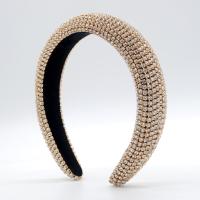 China Luxury Rhinestone Hairband for Women Velvet Faux Diamond Headband 6 Colors 125g for sale