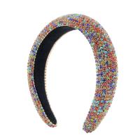 China Luxury Rhinestone Hairband for Women Velvet Faux Diamond Headband 6 Colors 125g for sale