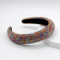 China Luxury Rhinestone Hairband for Women Velvet Faux Diamond Headband 6 Colors 125g for sale