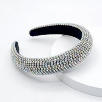 China Luxury Rhinestone Hairband for Women Velvet Faux Diamond Headband 6 Colors 125g for sale