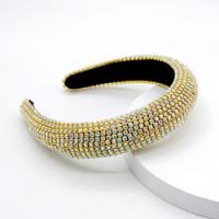 China Luxury Rhinestone Hairband for Women Velvet Faux Diamond Headband 6 Colors 125g for sale
