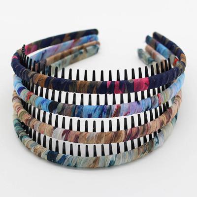 China Non Slip Tooth Stretch Hair Comb Headband Hoop for Women 0.8cm Width 1.2cm Teeth for sale