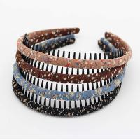 China Non Slip Tooth Stretch Hair Comb Headband Hoop for Women 0.8cm Width 1.2cm Teeth for sale